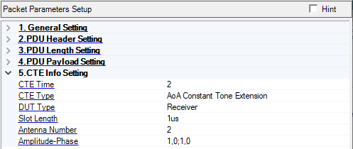 PDU Payload Setting (LL_DATA, Reference Packet)